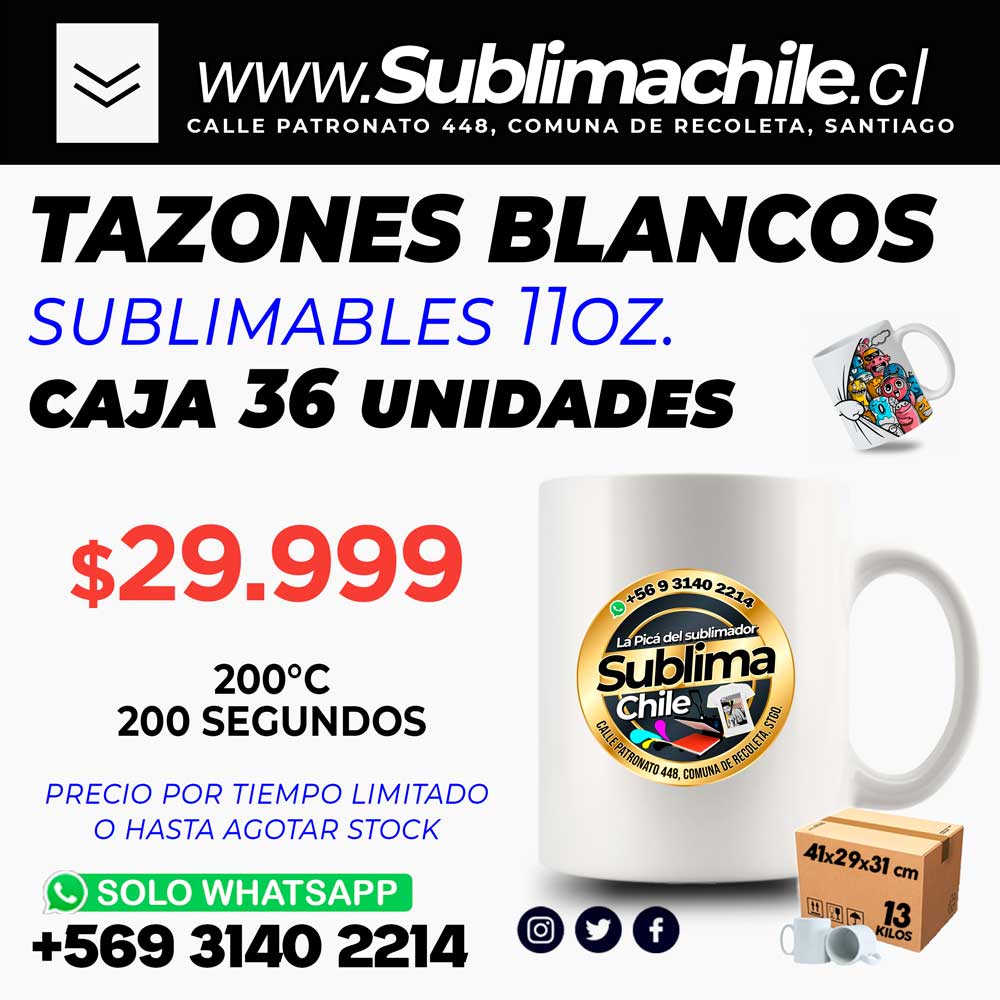 Tazones para Sublimar Archives - Sublimachile - Santiago Chile