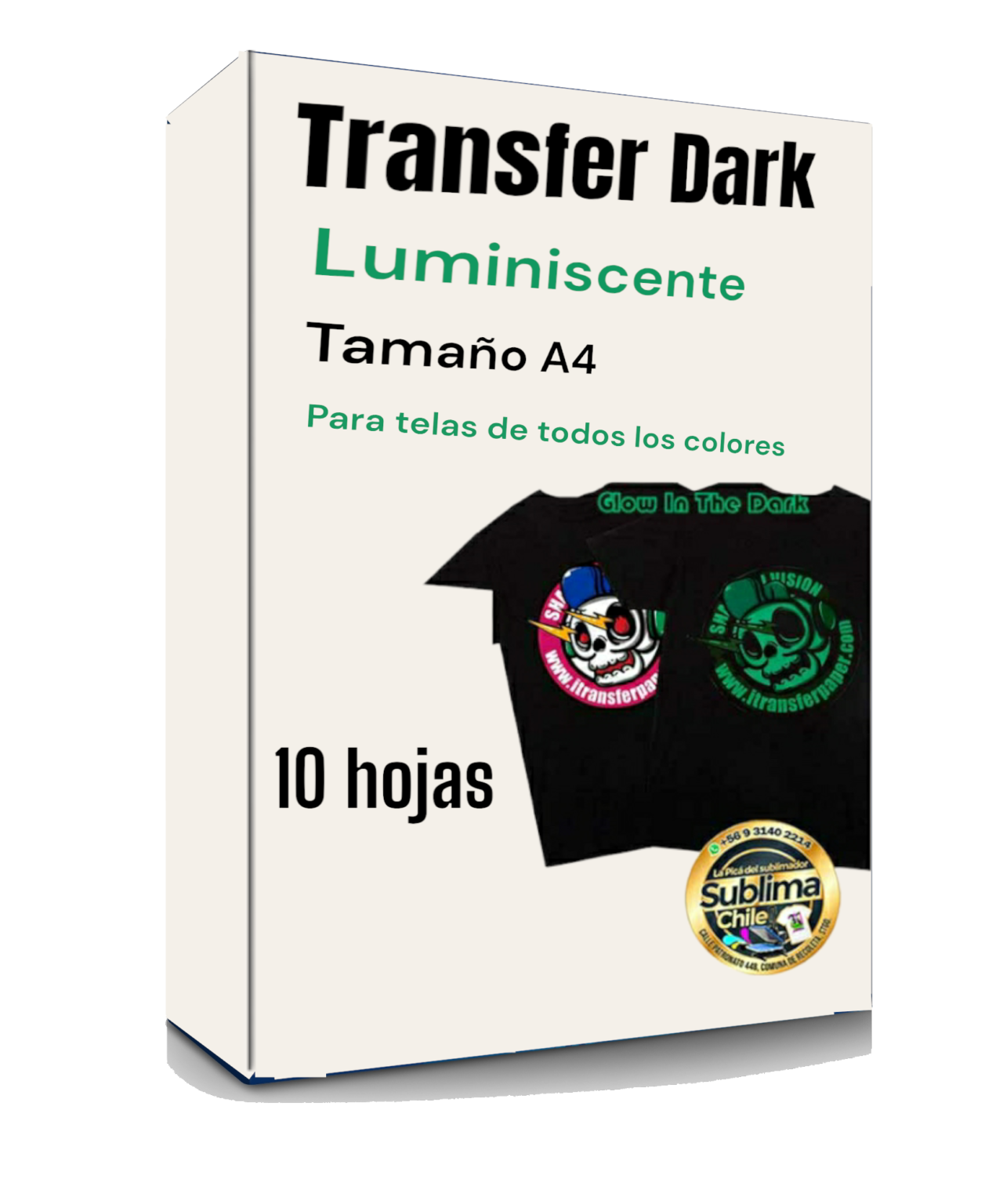 Papel Luminiscente Dark 10 hojas. - Sublimachile - Santiago Chile