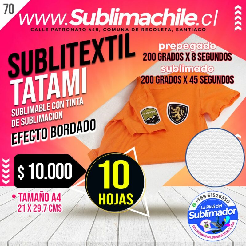 Sublitextil TATAMI - Sublimachile - Santiago Chile