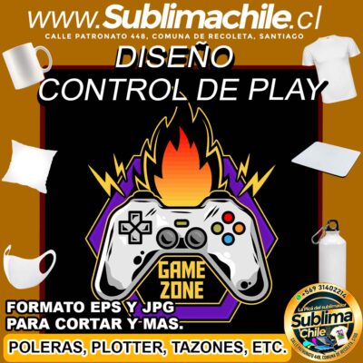 Diseño de Control de Play para Sublimar - JPG y EPS - Sublimachile ...