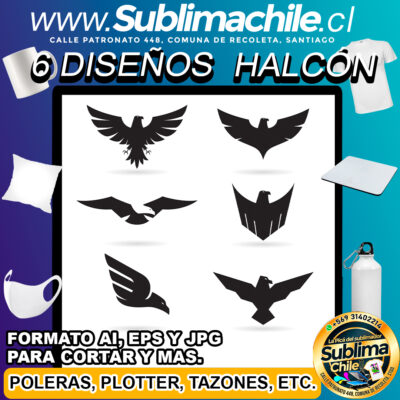 Diseños de Halcón para Sublimar - AI, JPG y EPS - Sublimachile - Santiago Chile