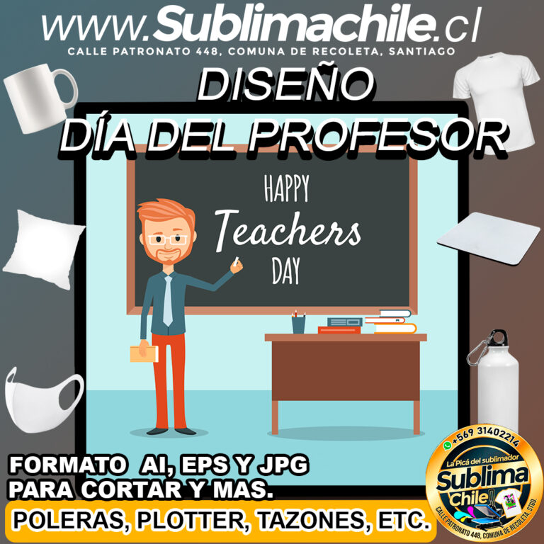 Diseño Día del Profesor para Sublimar Editable - AI, JPG y EPS ...